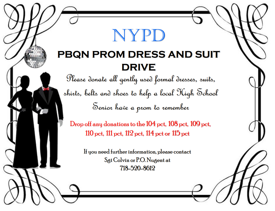 NYPD PROM DRESS / SUIT DRIVE – PS 205Q Alexander Graham Bell