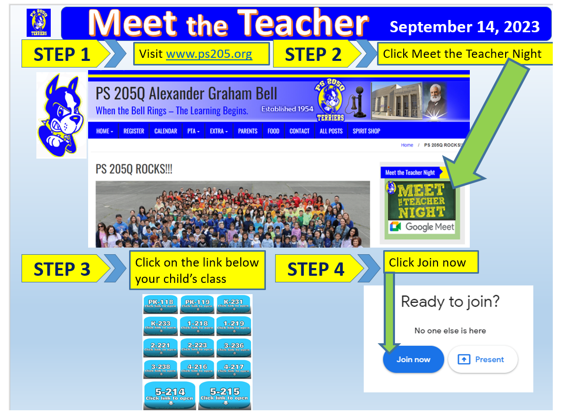 Meet the Teacher Night – PS 205Q Alexander Graham Bell